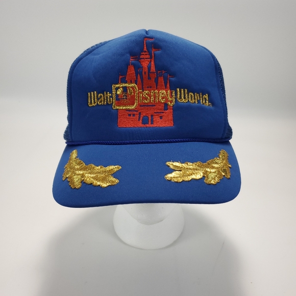 Disney | Accessories | Vintage Walt Disney World Blue Snapback Trucker ...